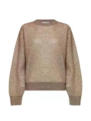 Brunello Cucinelli Metallic Openwork Lamé Sweater - Neutrals