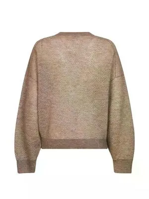 Brunello Cucinelli Metallic Openwork Lamé Sweater
