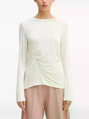 Sisley Ruched Long-sleeve T-shirt - Neutrals