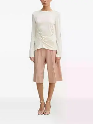 Sisley Ruched Long-sleeve T-shirt - Neutrals