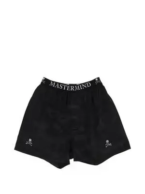 MASTERMIND WORLD Logo-embroidered Silk Boxers Set - Black