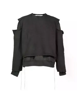 MIDORIKAWA Layered Cut-off Sweatshirt - Black