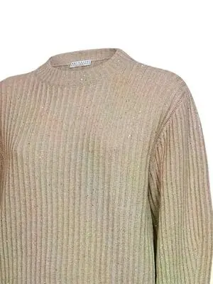 Brunello Cucinelli Sequin-embellished Ribbed-knit Sweater