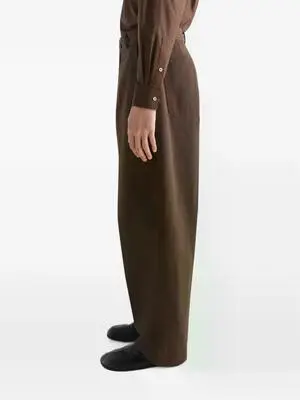 LEMAIRE Polycotton Twill Barrel Pants - Brown