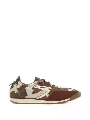 PURAAI Panther Cow-print Low-top Sneakers - Brown