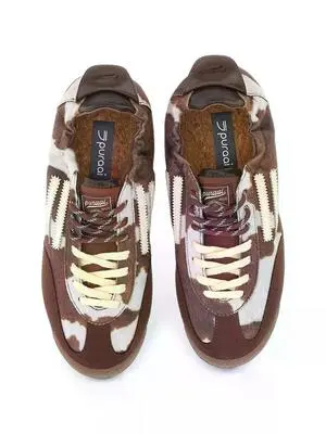 PURAAI Panther Cow-print Low-top Sneakers