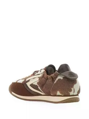 PURAAI Panther Cow-print Low-top Sneakers