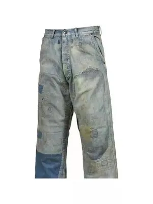 SAINT MXXXXXX Patchwork Distressed Wide-leg Jeans