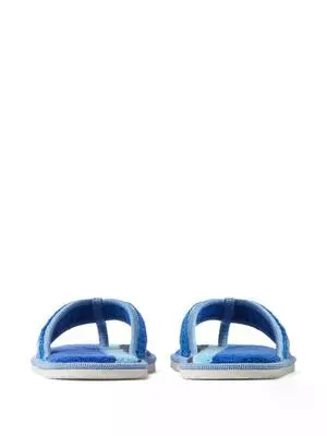 Versace Logo-embroidered Terry-cloth Sandals - Blue