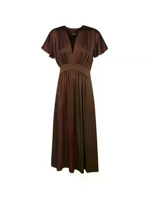 Fabiana Filippi Satin Midi Dress - Brown