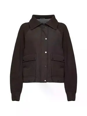 Brunello Cucinelli Monili Ribbed-knit Panelled Coat