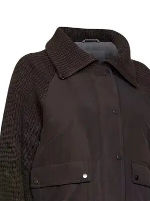 Brunello Cucinelli Monili Ribbed-knit Panelled Coat