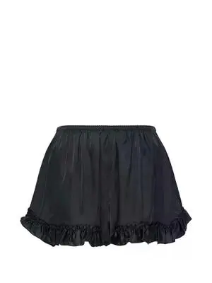 Simone Rocha Ruffled Satin-finish Shorts - Black