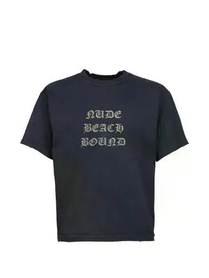 JUN/NAKAYAMA Graphic-print Box-fit T-shirt - Black