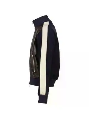WALES BONNER Path Panelled Leather Jacket