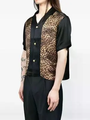 ERNEST W. BAKER Leopard-print Panelled Shirt