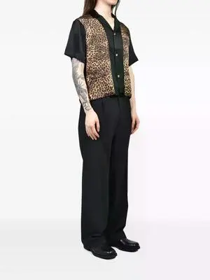 ERNEST W. BAKER Leopard-print Panelled Shirt