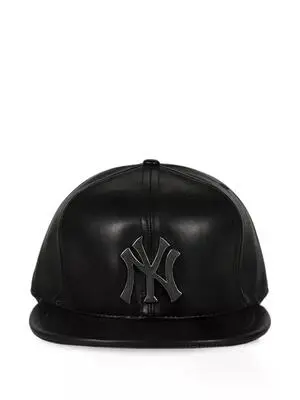 EARTHLING COLLECTIVE Logo-plaque Leather Cap - Black