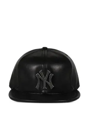 EARTHLING COLLECTIVE Logo-plaque Leather Cap - Black