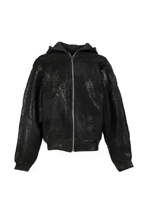 EARTHLING COLLECTIVE Floral-embellished Coated Jacket