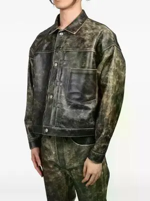 SAINT MXXXXXX Distressed Leather Jacket