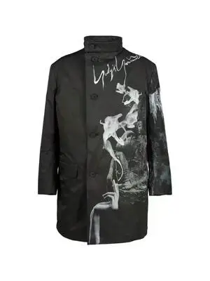Yohji Yamamoto Graphic-print Button-up Jacket - Black