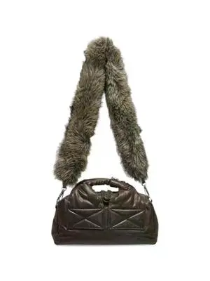 OPEN YY Faux-fur Strap Tote Bag