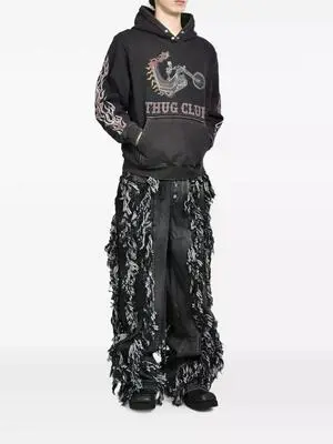 THUG CLUB Angels Fringe-trimmed Jeans