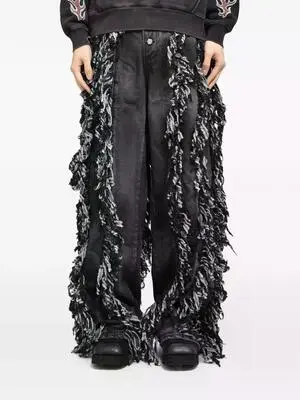 THUG CLUB Angels Fringe-trimmed Jeans