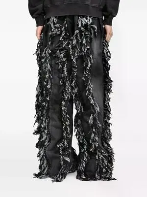 THUG CLUB Angels Fringe-trimmed Jeans