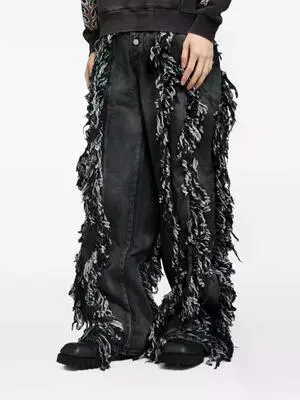THUG CLUB Angels Fringe-trimmed Jeans