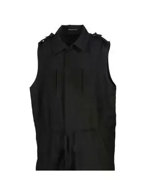 Yohji Yamamoto Epaulette-detail Wool Jumpsuit