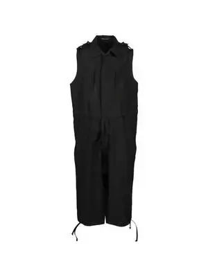 Yohji Yamamoto Epaulette-detail Wool Jumpsuit - Black