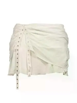 GLOWNY Misty Sheer Mini Skirt - White