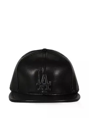 EARTHLING COLLECTIVE Logo-plaque Leather Cap - Black