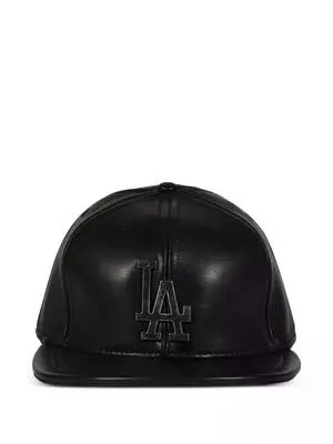 EARTHLING COLLECTIVE Logo-plaque Leather Cap - Black