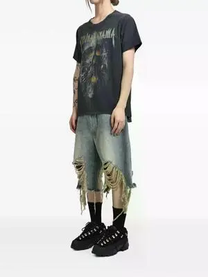JUN/NAKAYAMA Skull Graphic-print Washed T-shirt - Black