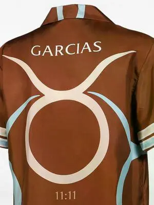 GARCIAS Logo-print Silk Bowling Shirt