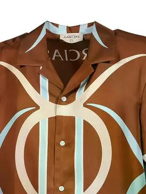 GARCIAS Logo-print Silk Bowling Shirt