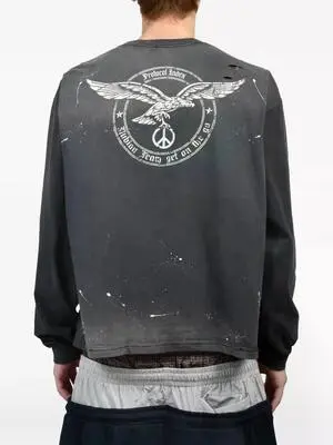 PROTOCOL INDEX Distressed Paint-splatter Sweatshirt