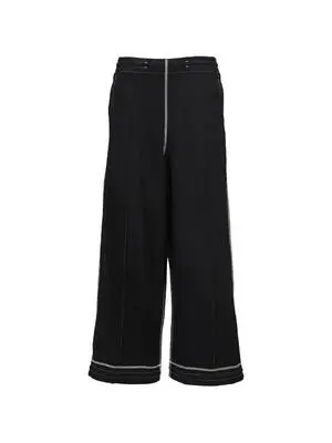 NICHOLAS DALEY Side-stripe Wide-leg Track Pants - Black