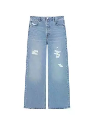 FRAME Distressed Wide-leg Jeans