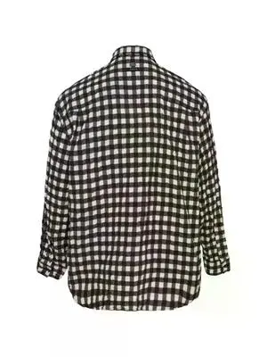 SOLID HOMME Frayed Gingham-check Shirt