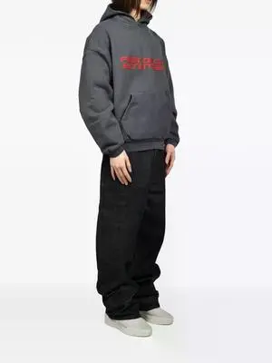 ESSENTIALS Logo-print Cotton Hoodie - Grey