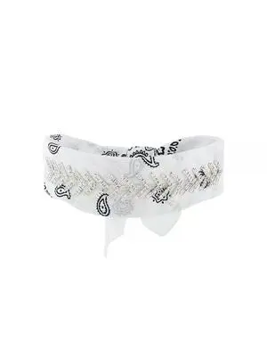Fallon Fallon Jewel Embellished Bandana Choker White