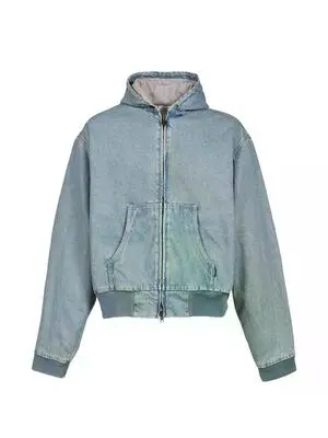Vetements Hooded Washed Denim Jacket