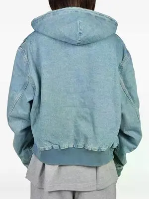 Vetements Hooded Washed Denim Jacket