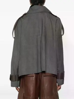 SONIA CARRASCO Contrast-panel Button-up Coat