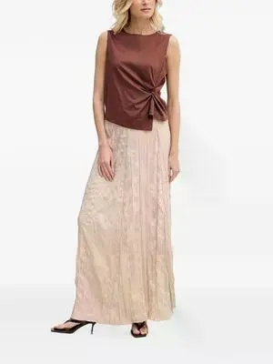 Sisley Crinkled-effect Pleated Maxi Skirt