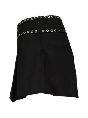 R13 Eyelet-embellished Pleated Mini Skort